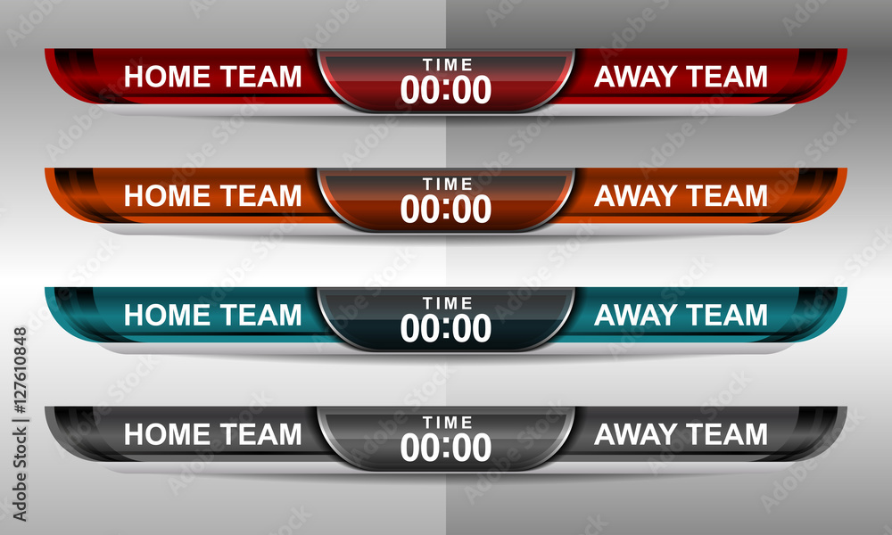 scoreboard object design for football and soccer, vector illustration ...