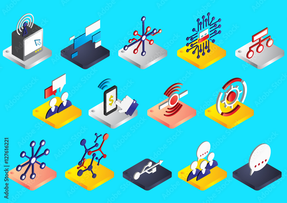 Vecteur Stock illustration of info graphic connection icons set concept ...