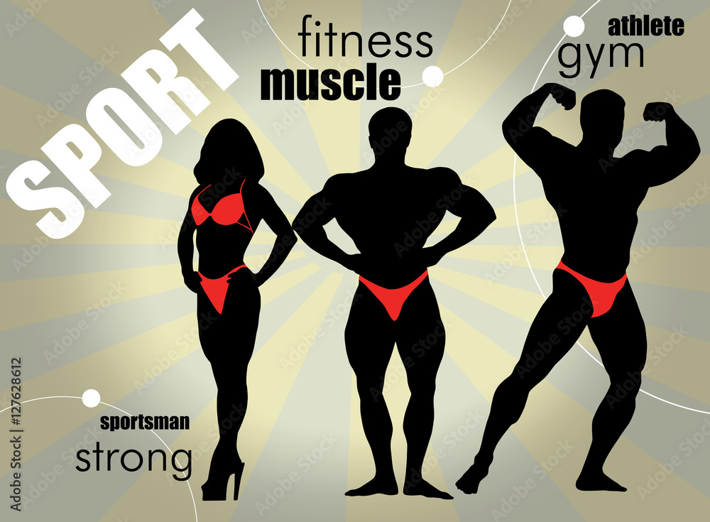 Bodybuilding. Vector illustration. Stock Vector | Adobe Stock