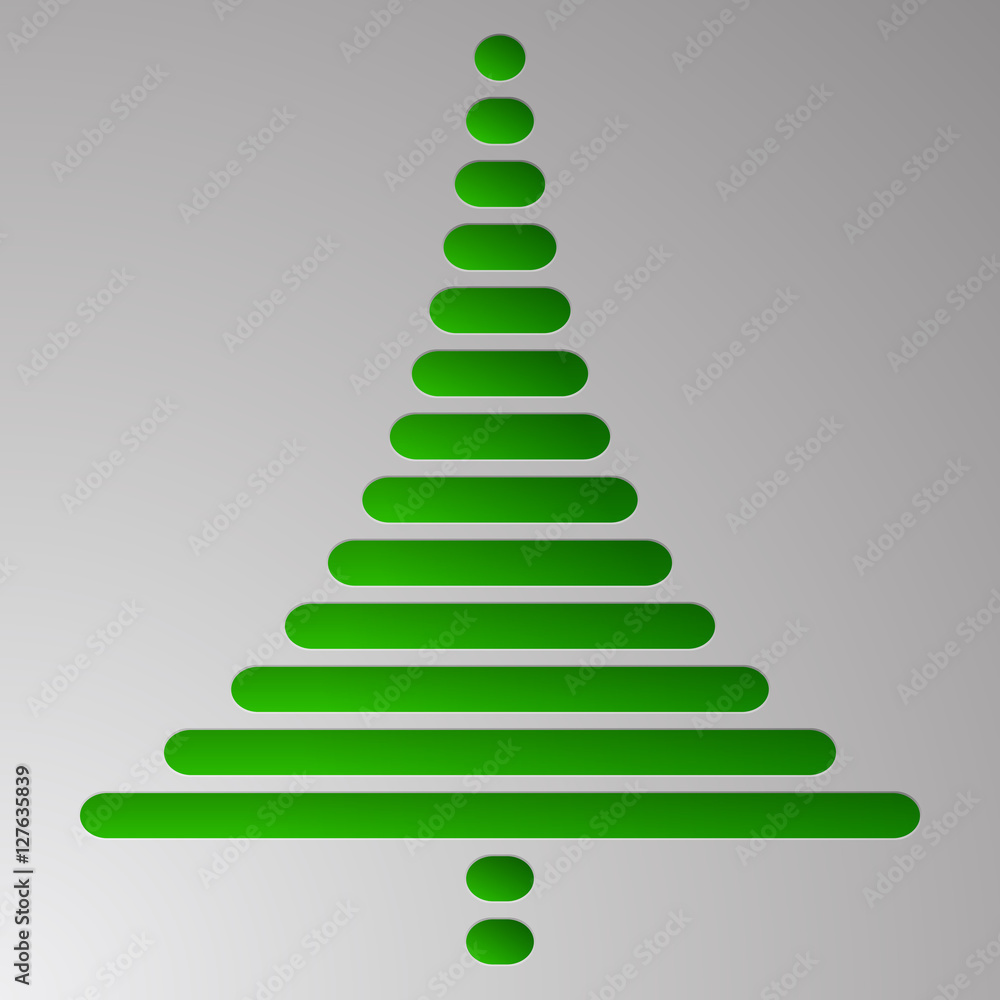 Abstract green christmas tree consist of rectangles with rounded ...