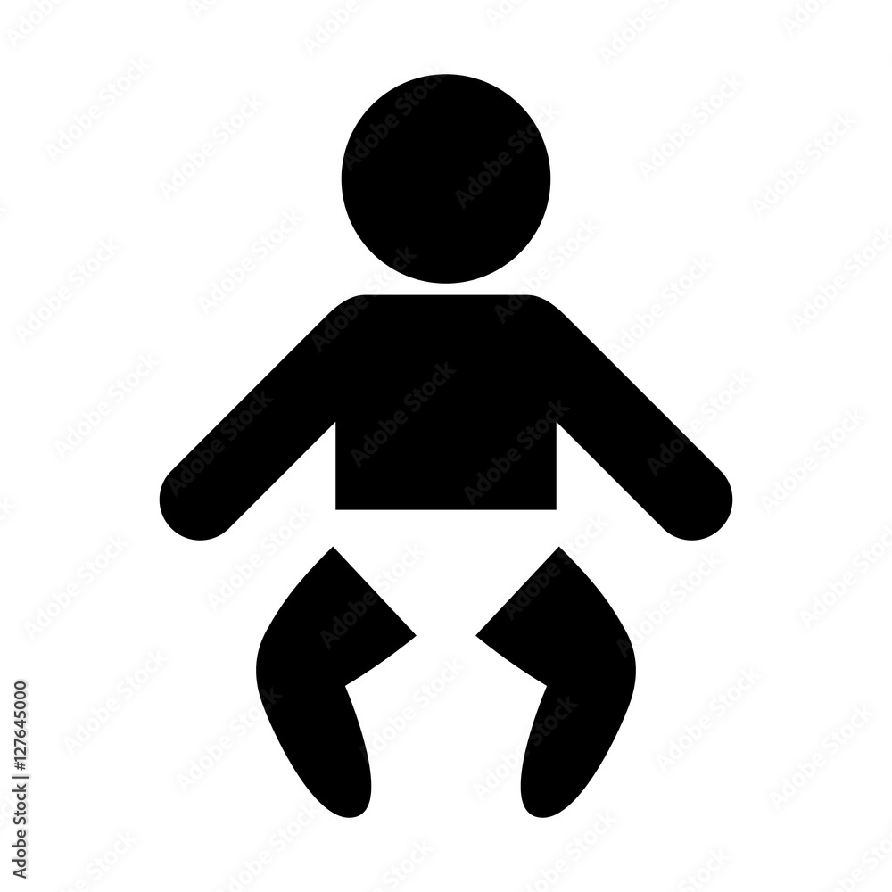 Human newborn baby, toddler or infant flat icon for apps and websites ...