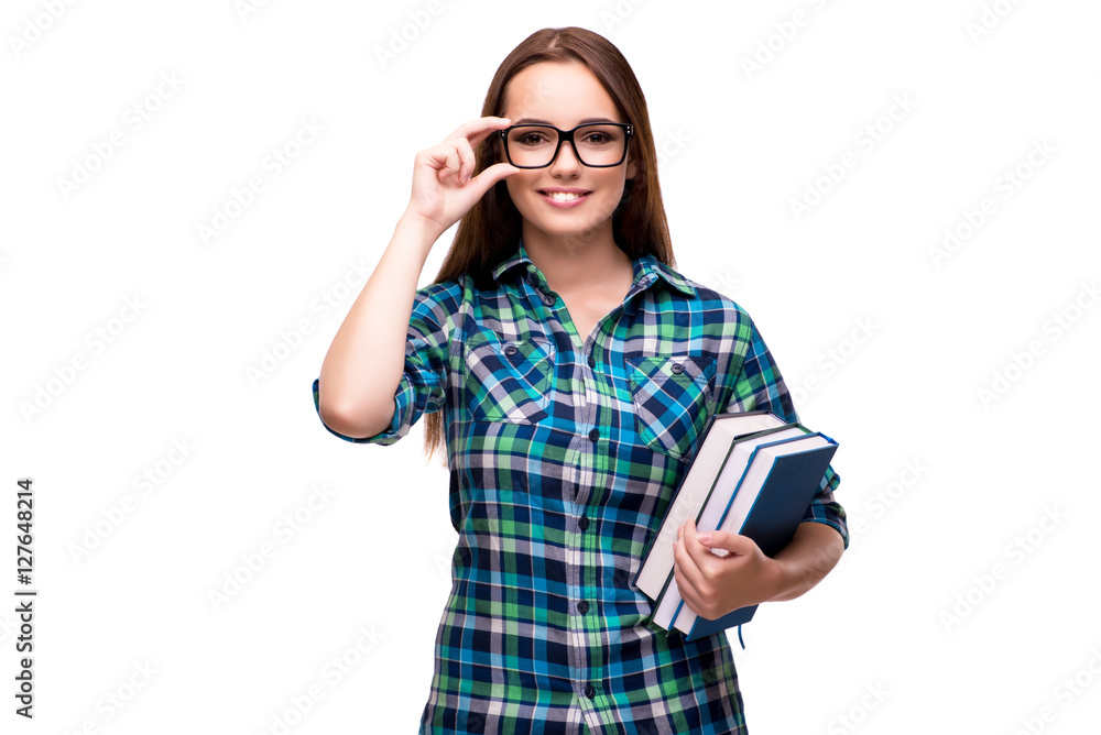 Young student isolated on the white background Stock Photo | Adobe Stock
