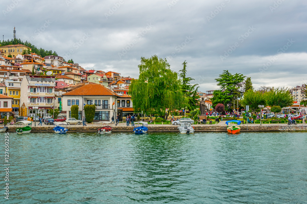 historical part of unesco listed town ohrid is located next to the ...