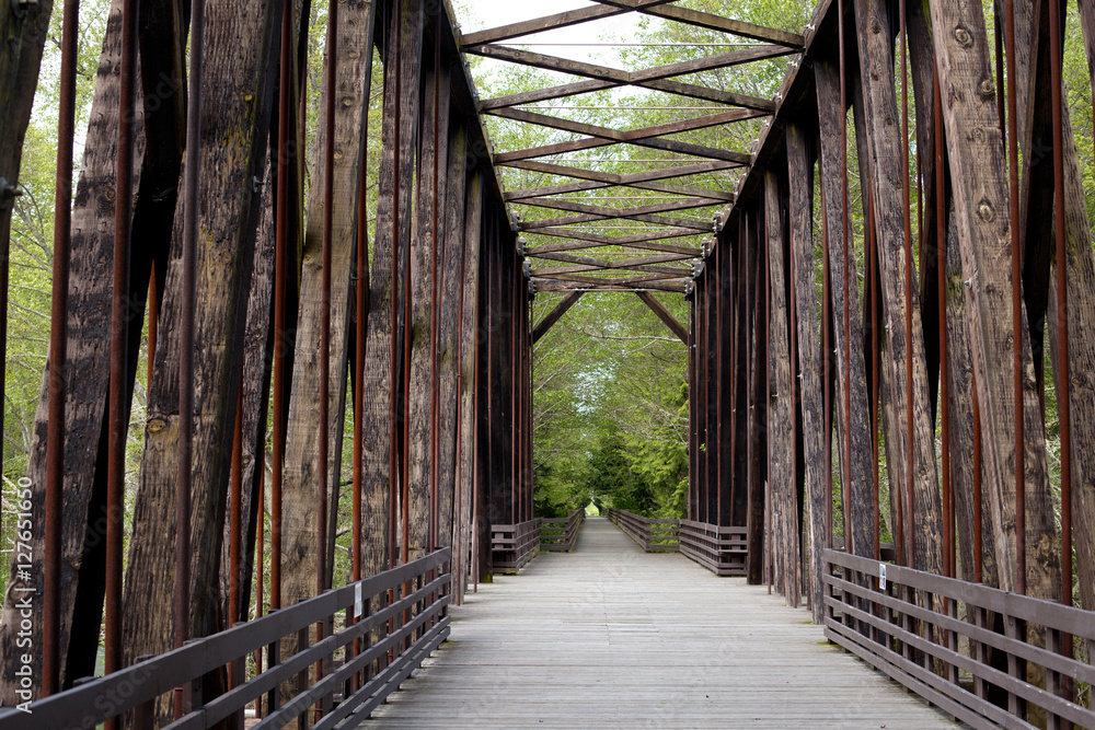 Railway trestle converted into a trail bridge Stock Photo | Adobe Stock