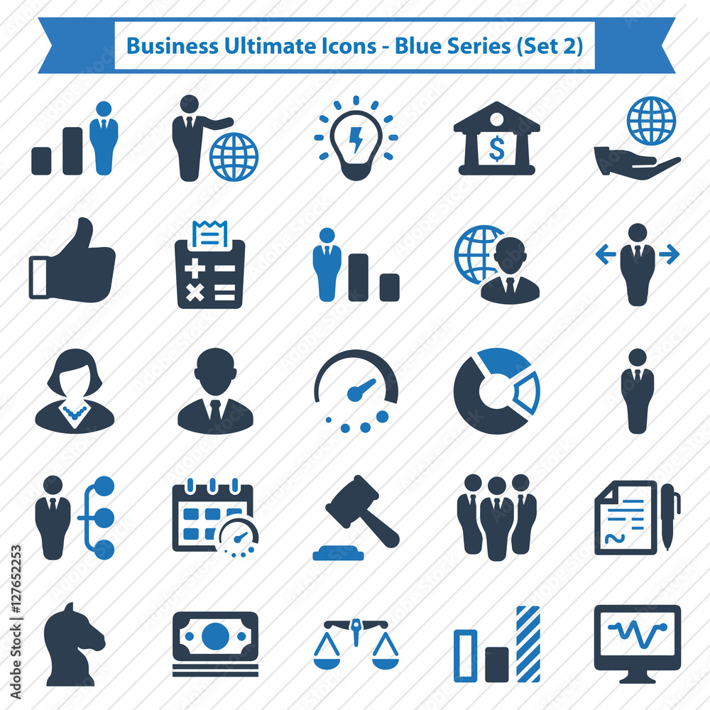 Business Ultimate Icons - Blue Series (Set 2) Stock Vector | Adobe Stock
