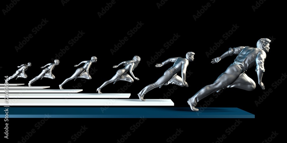 Business People Racing Stock Illustration | Adobe Stock