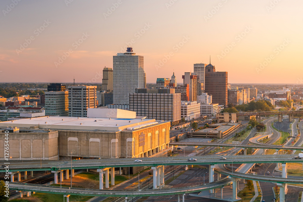 Aerial view of downtown Memphis Stock-Foto | Adobe Stock