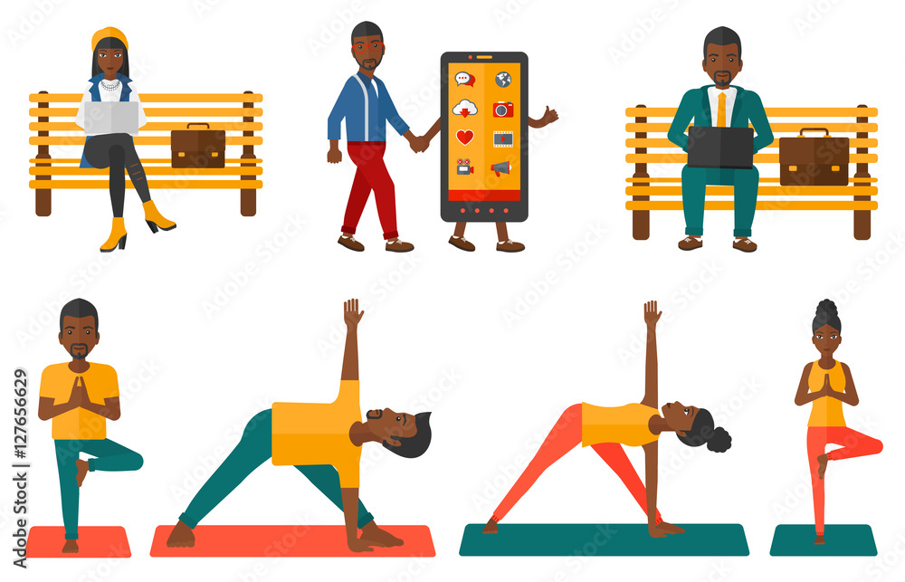 Vector set of sport and business characters. Stock Vector | Adobe Stock