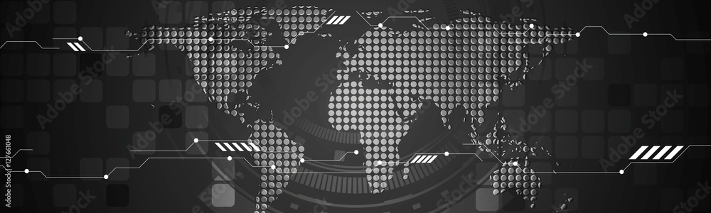 Abstract technology concept web header design Stock Vector | Adobe Stock