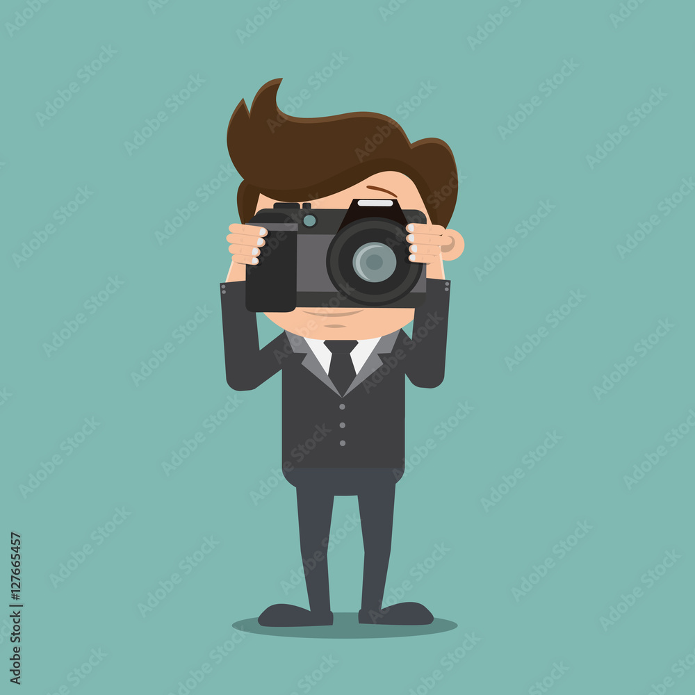 Business man photographing , Business man taking a photo - vector ...