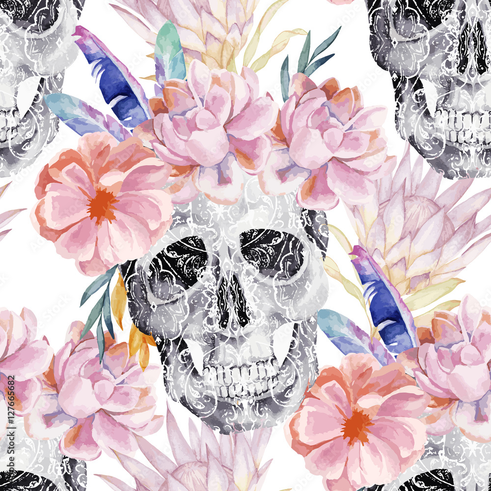 Paisley Skull Tattoo