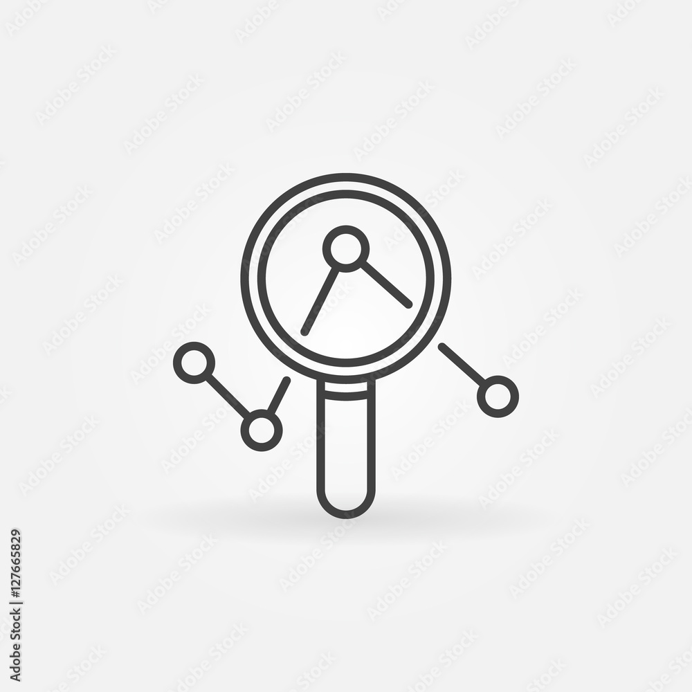 Magnifying glass with graph icon Stock Vector | Adobe Stock