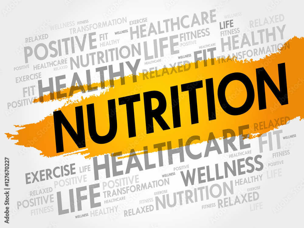 Nutrition word cloud collage, health concept background Stock Vector ...