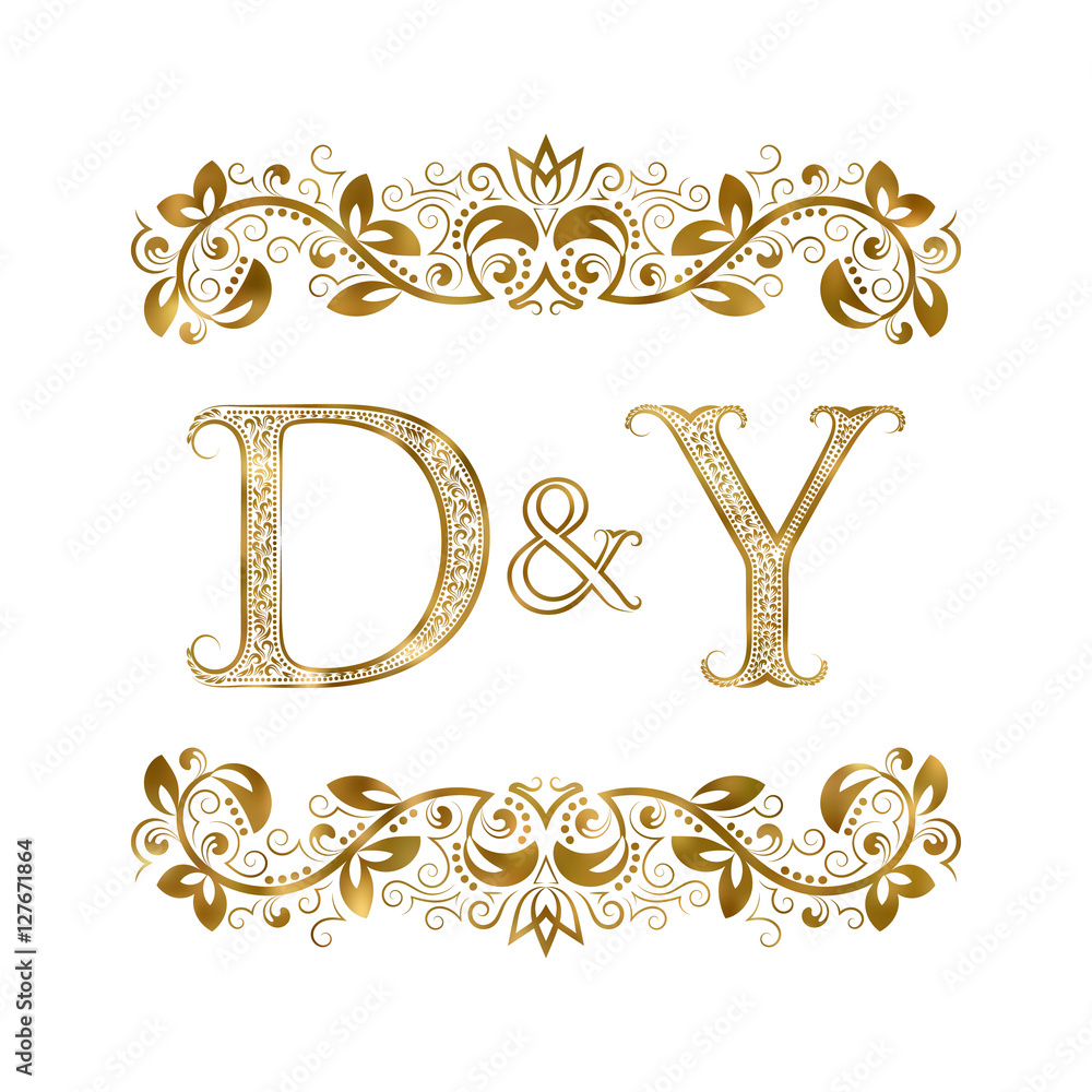 D and Y vintage initials logo symbol. The letters are surrounded by ...