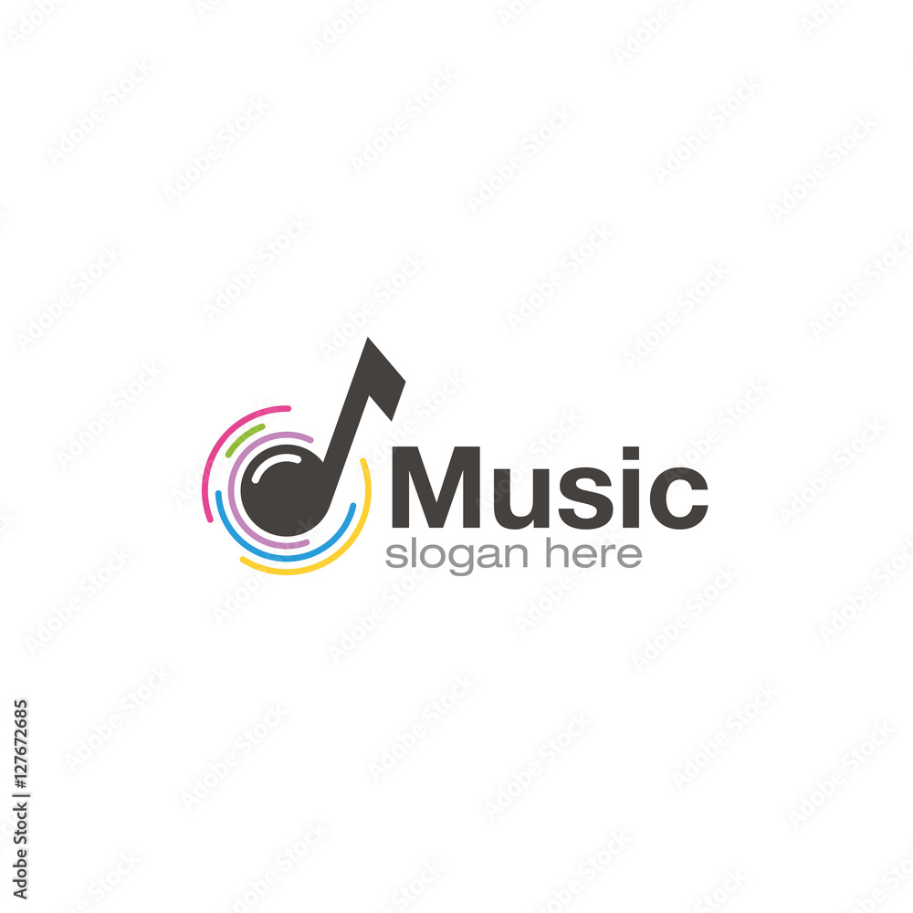 Music note logo creative design vector Stock Vector | Adobe Stock