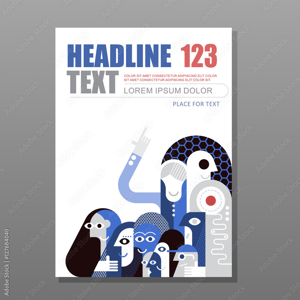 Group of People - vector template layout Stock Vector | Adobe Stock