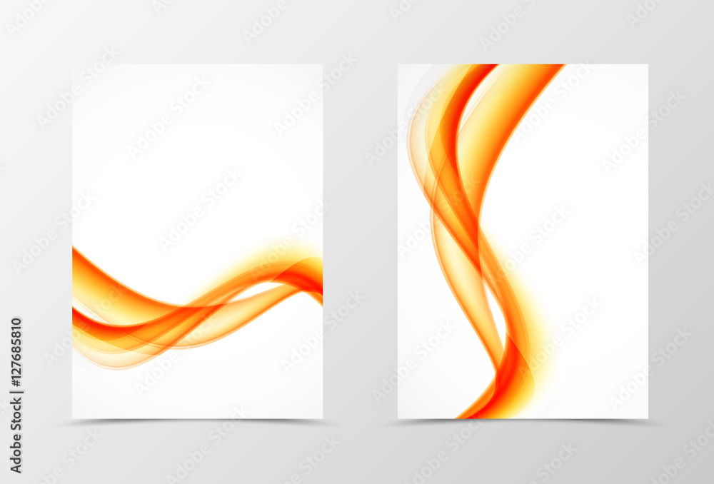 Front and back wavy flyer template design Stock Vector | Adobe Stock