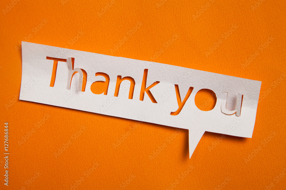 Thank you cut out from paper Stock Photo | Adobe Stock