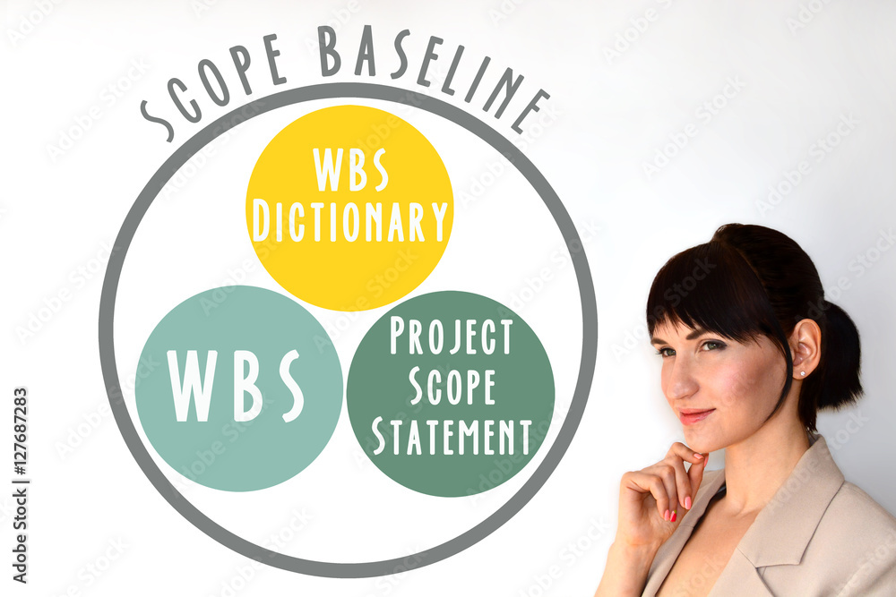 Scope baseline. WBS, WBS dictionary, project scope statement Stock ...