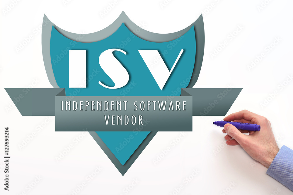 ISV as independent software vendor. Concept on white background Stock ...