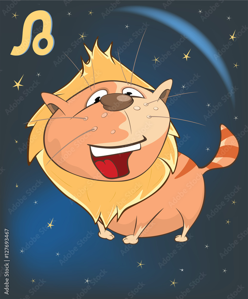 Illustration of a Zodiac Signs Leo. Cartoon Character Stock Vector ...