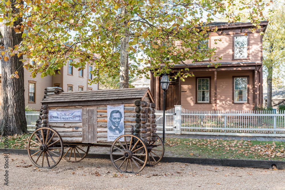Abraham Lincoln Log Cabin Campaign Wagon Photos | Adobe Stock