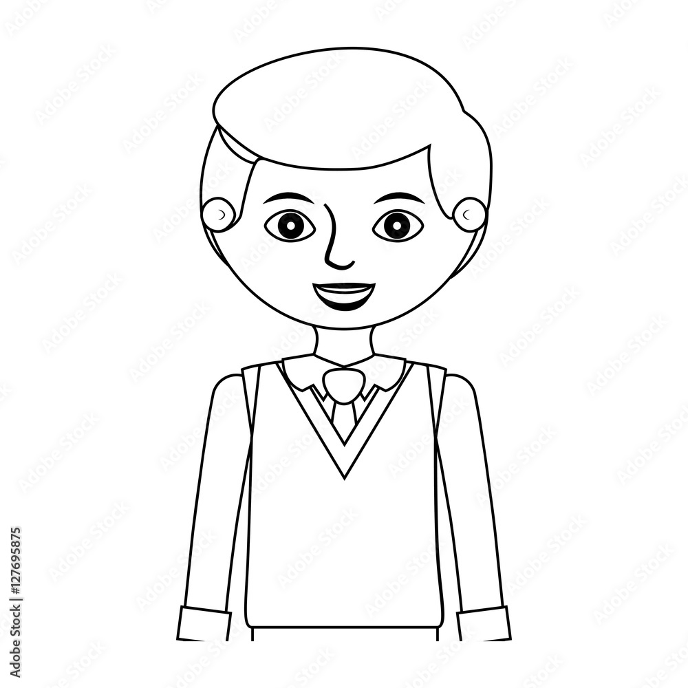 half body man silhouette with formal suit and tie vector illustration ...