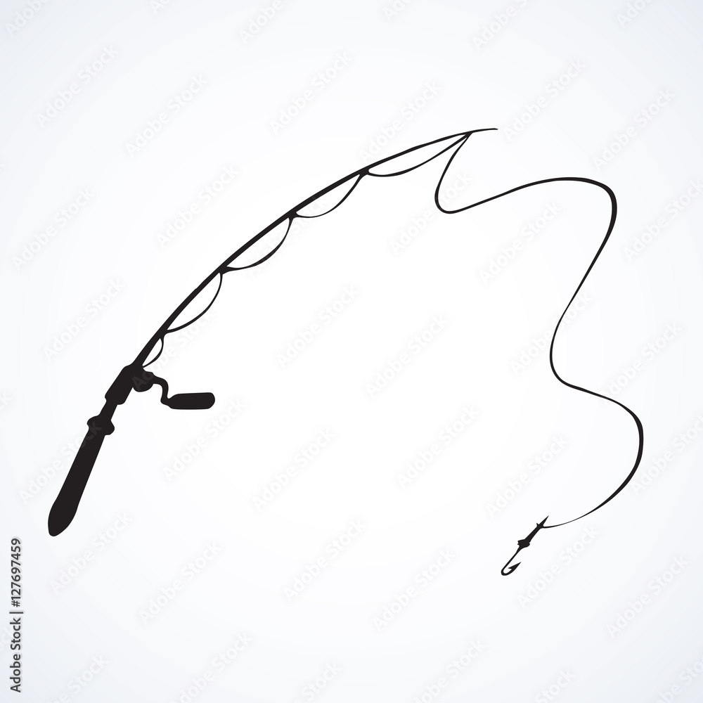 Fly Fishing Pole Vector