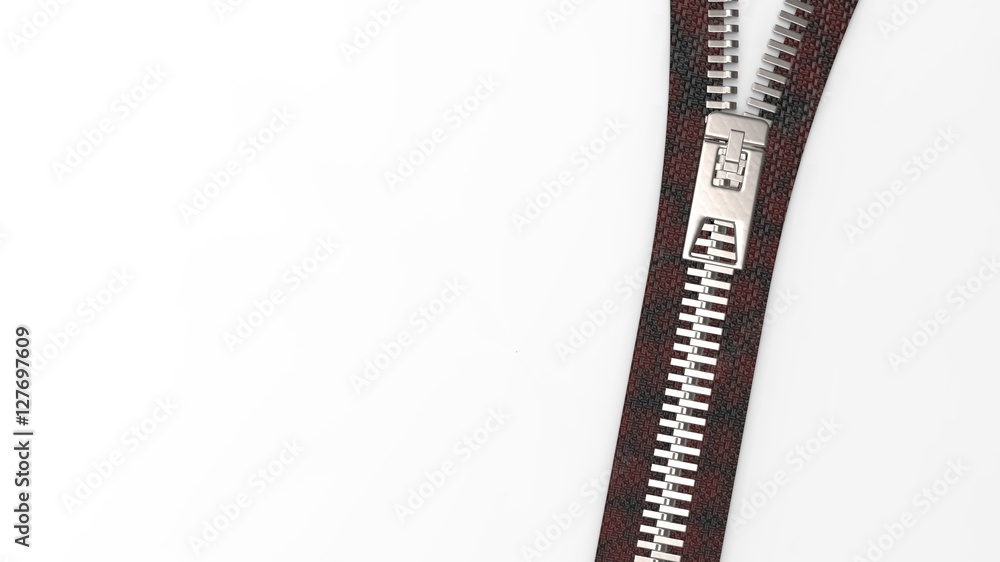 3d rendering close up zipper texture on isolated background with Stock ...