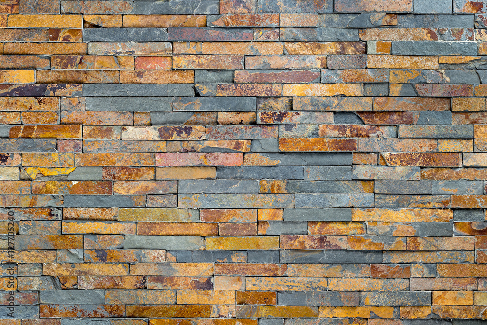colorful natural slate wall texture background / Farbenfroher Schiefer ...