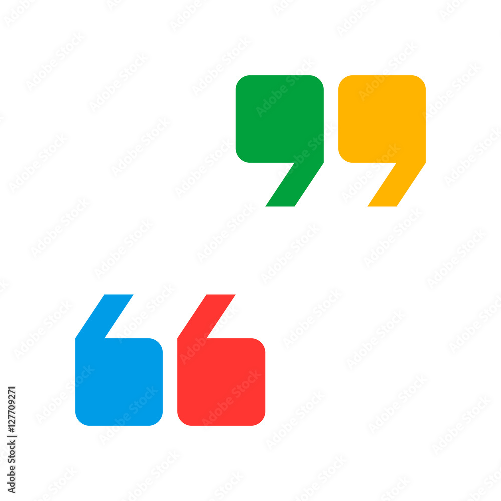 Quotes. Color vector icons. Stock Vector | Adobe Stock