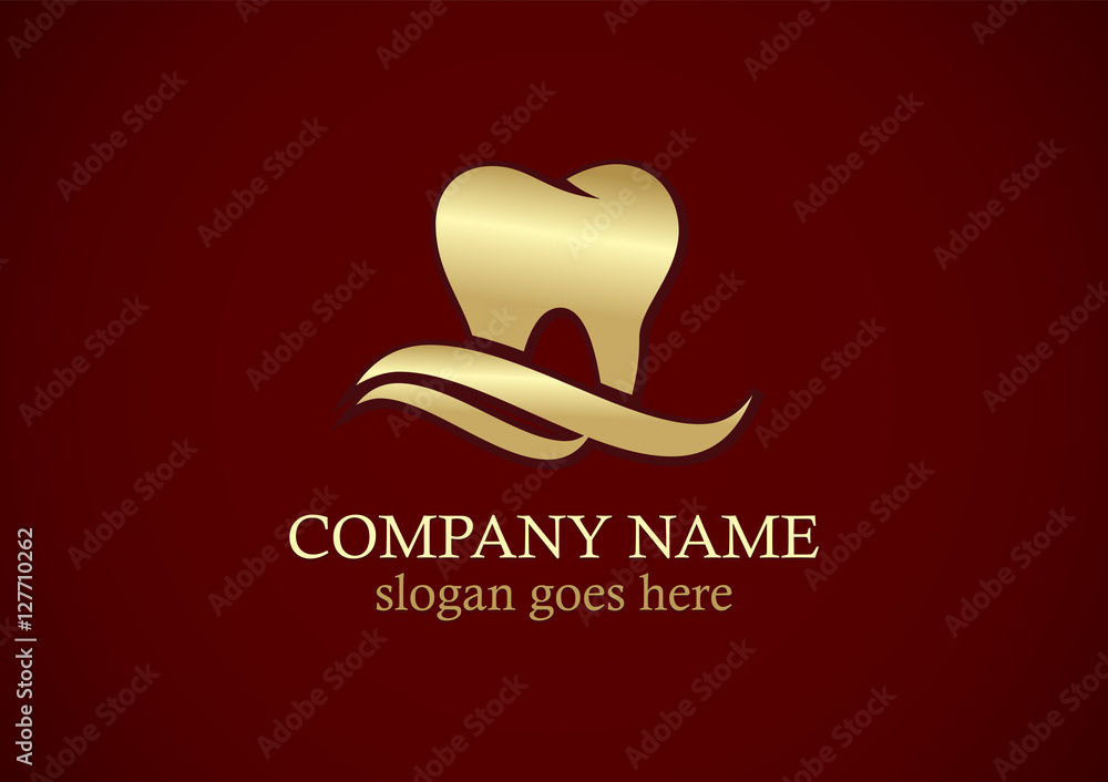 dental tooth gold company logo vector de Stock | Adobe Stock