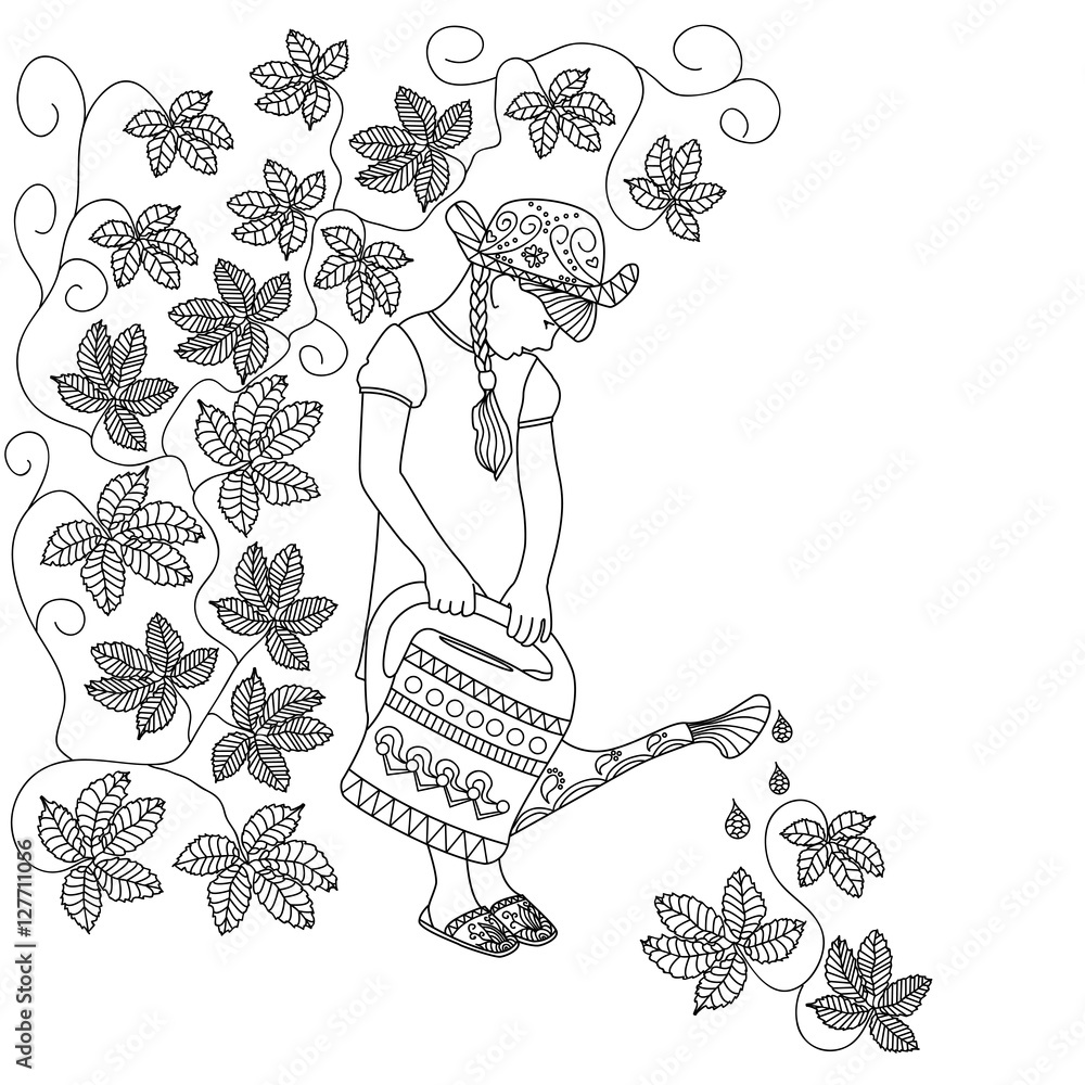 Coloring Pages Watering Can