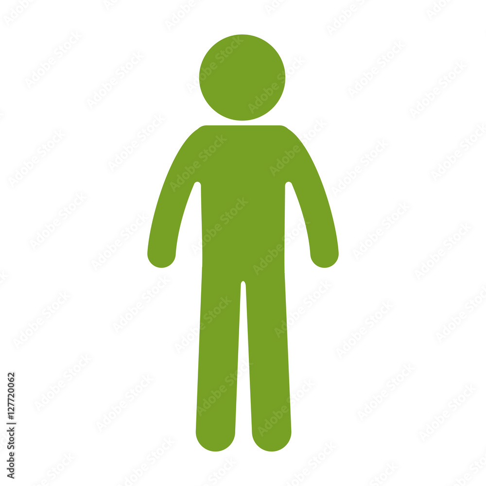 human silhouette green isolated icon vector illustration design Stock ...