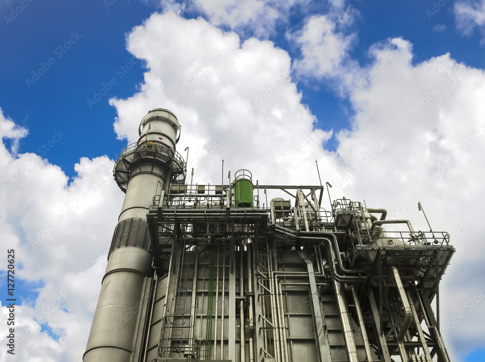 HRSG and stack of power plant to produce steam for electricity Stock ...