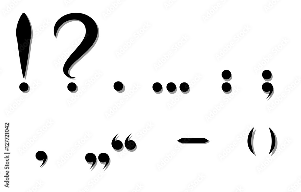 Black punctuation marks. Vector illustration Stock Vector | Adobe Stock