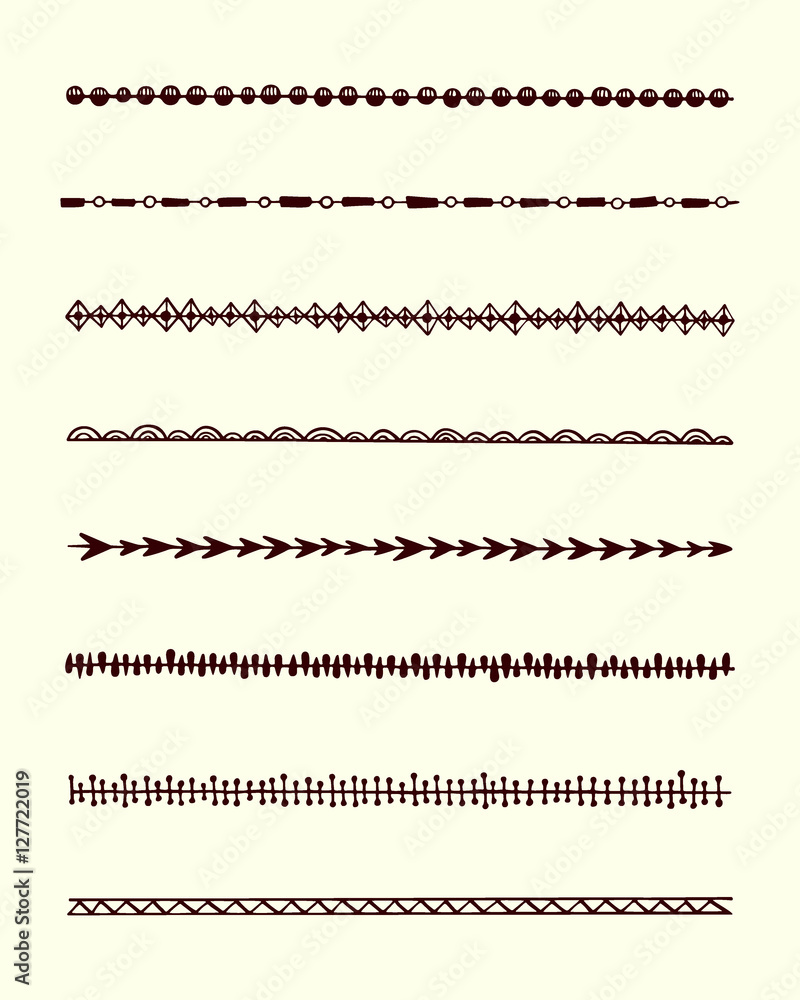 Hand drawn tribal borders Stock Vector | Adobe Stock