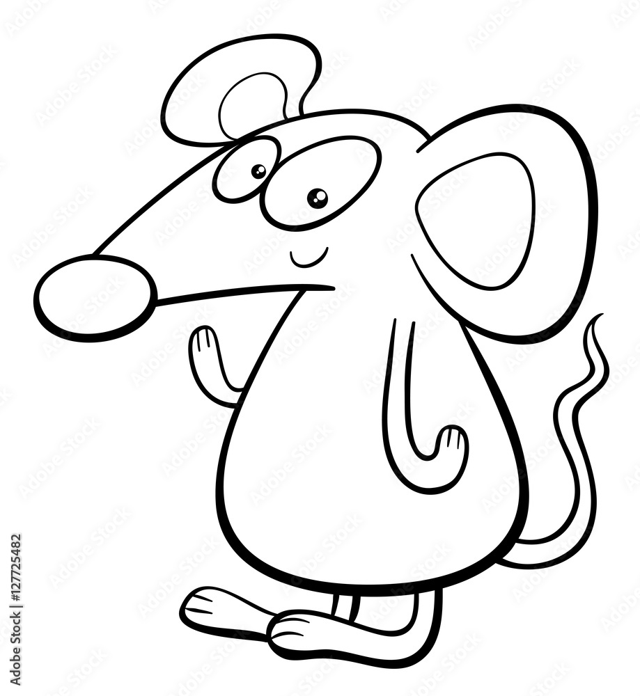 cartoon mouse coloring page Stock Vector | Adobe Stock