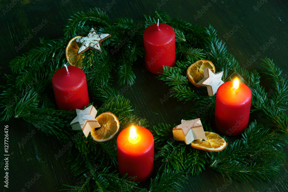 Zweiter Advent, 2. Advent, Advent, Adventskranz, Weihnachten, Textraum ...
