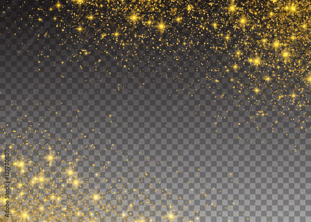 Glitter particles effect. Gold glittering Space star dust trail ...