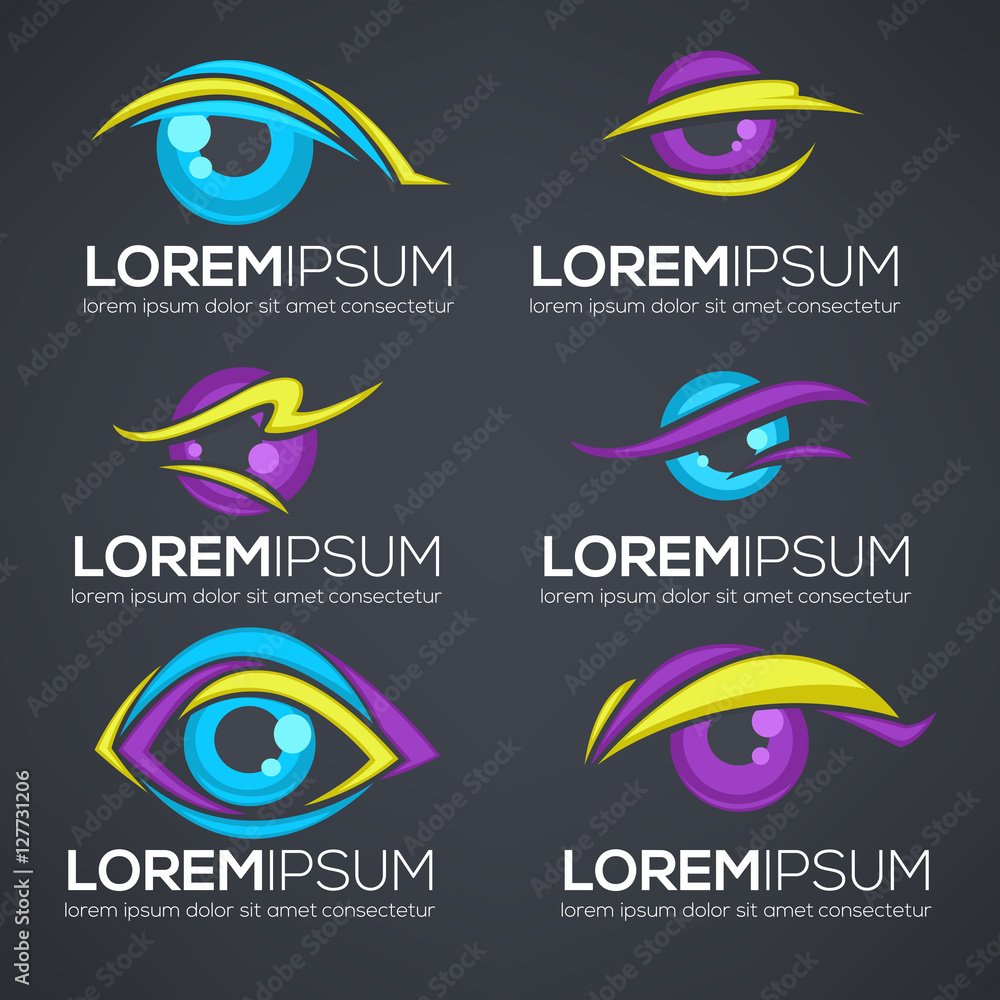 vector collection of vision and eyes logo, symbols and icons Stock ...
