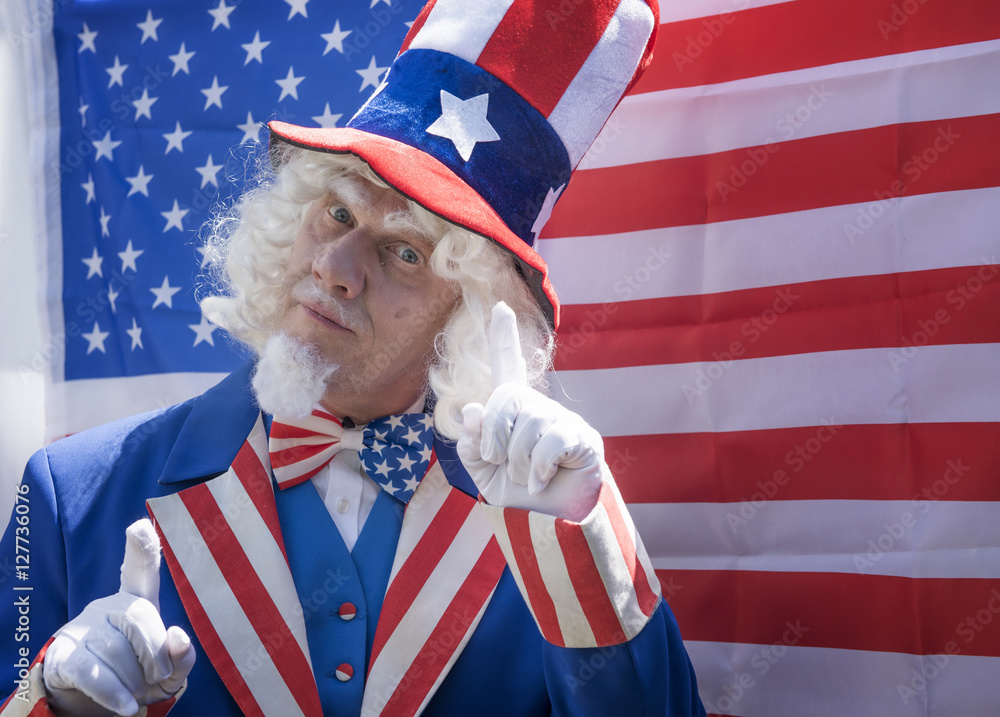 Poster Portrait image of a man dressed a Uncle Sam – Wall Art | UkPosters