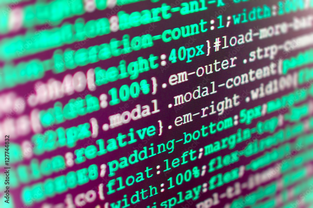 Monitor closeup of function source code. Website codes on computer ... Monitor closeup of function source code. Website codes on computer ...