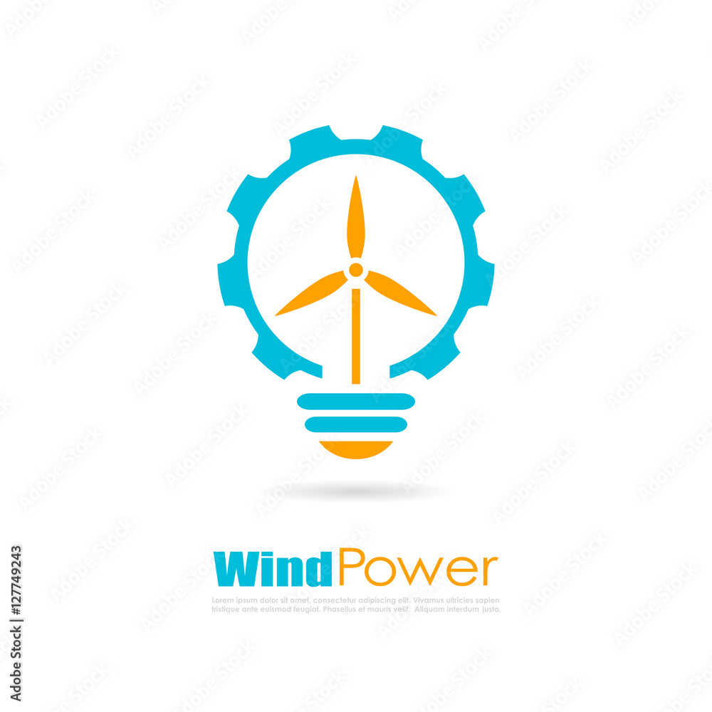 Wind power logo vector de Stock | Adobe Stock