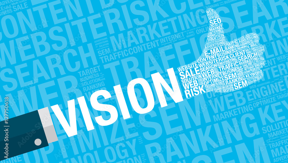 Vision concept with thumbs up vector illustration Stock Vector | Adobe ...