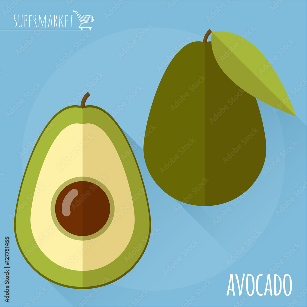 Avocado vector icon. Stock Vector | Adobe Stock