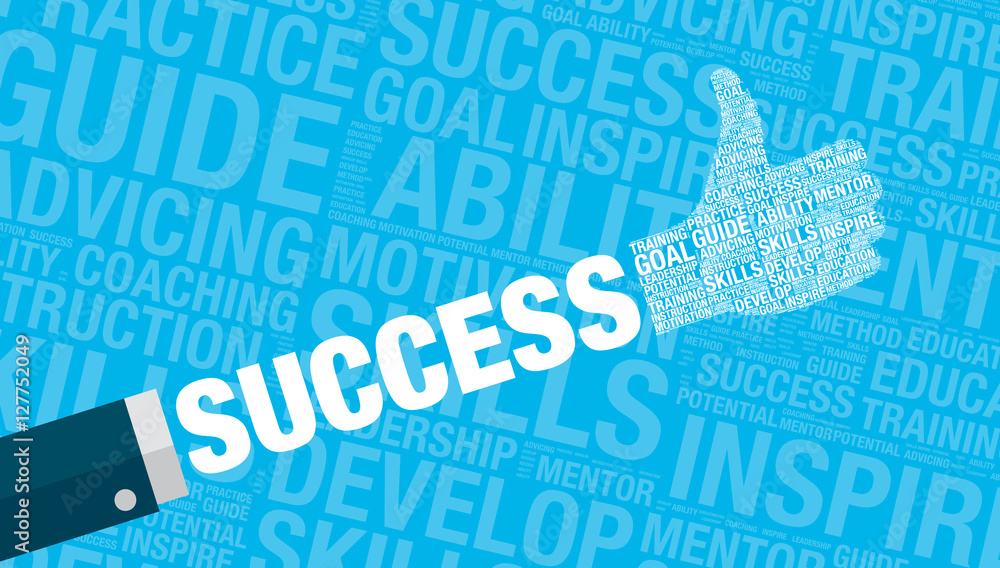 Success concept with thumbs up vector illustration Stock Vector | Adobe ...