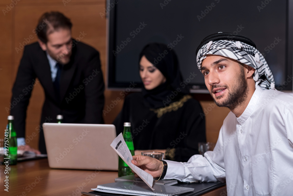 Young man sitting at the conference Stock Photo | Adobe Stock