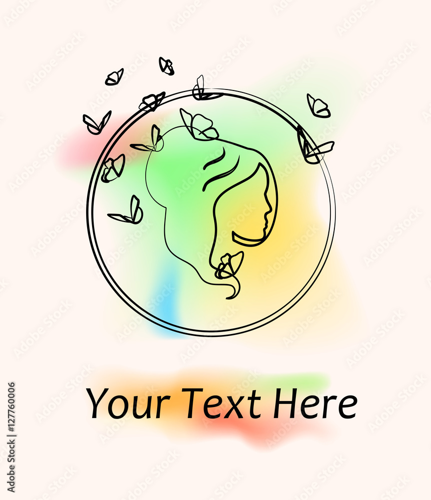 the girl logo Stock Vector | Adobe Stock