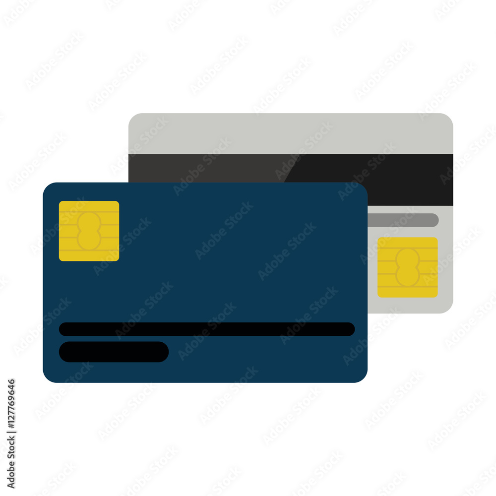 silhouette credit card by both sides vector illustration Stock Vector ...